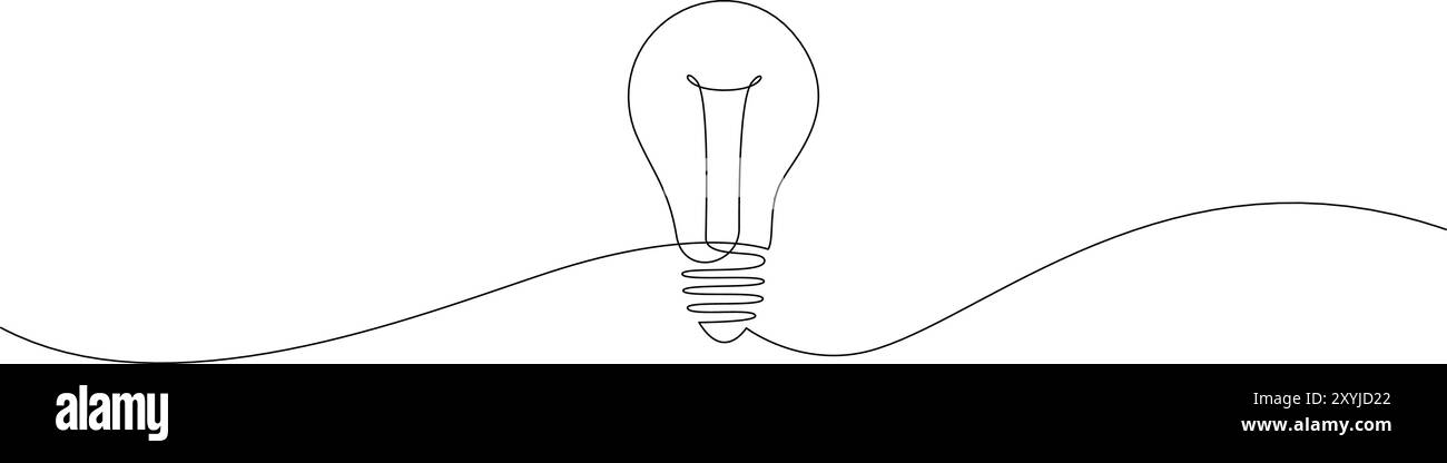 Light bulb continuous one line drawing. Single line vector illustration ...
