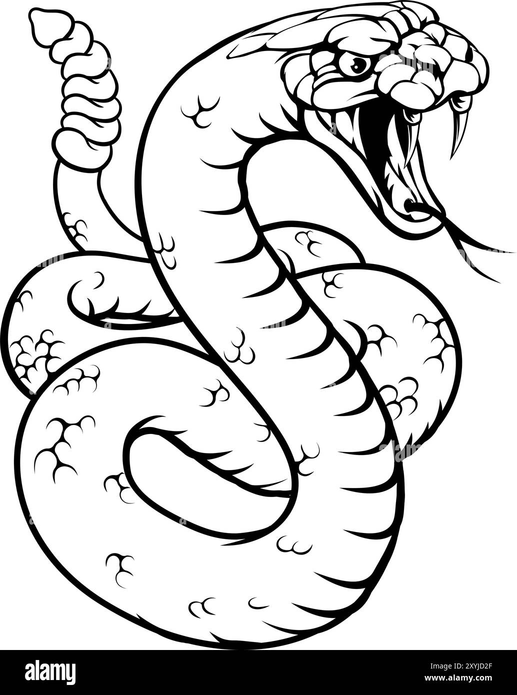 Rattlesnake Snake Animal Sport Team Cartoon Mascot Stock Vector Image ...