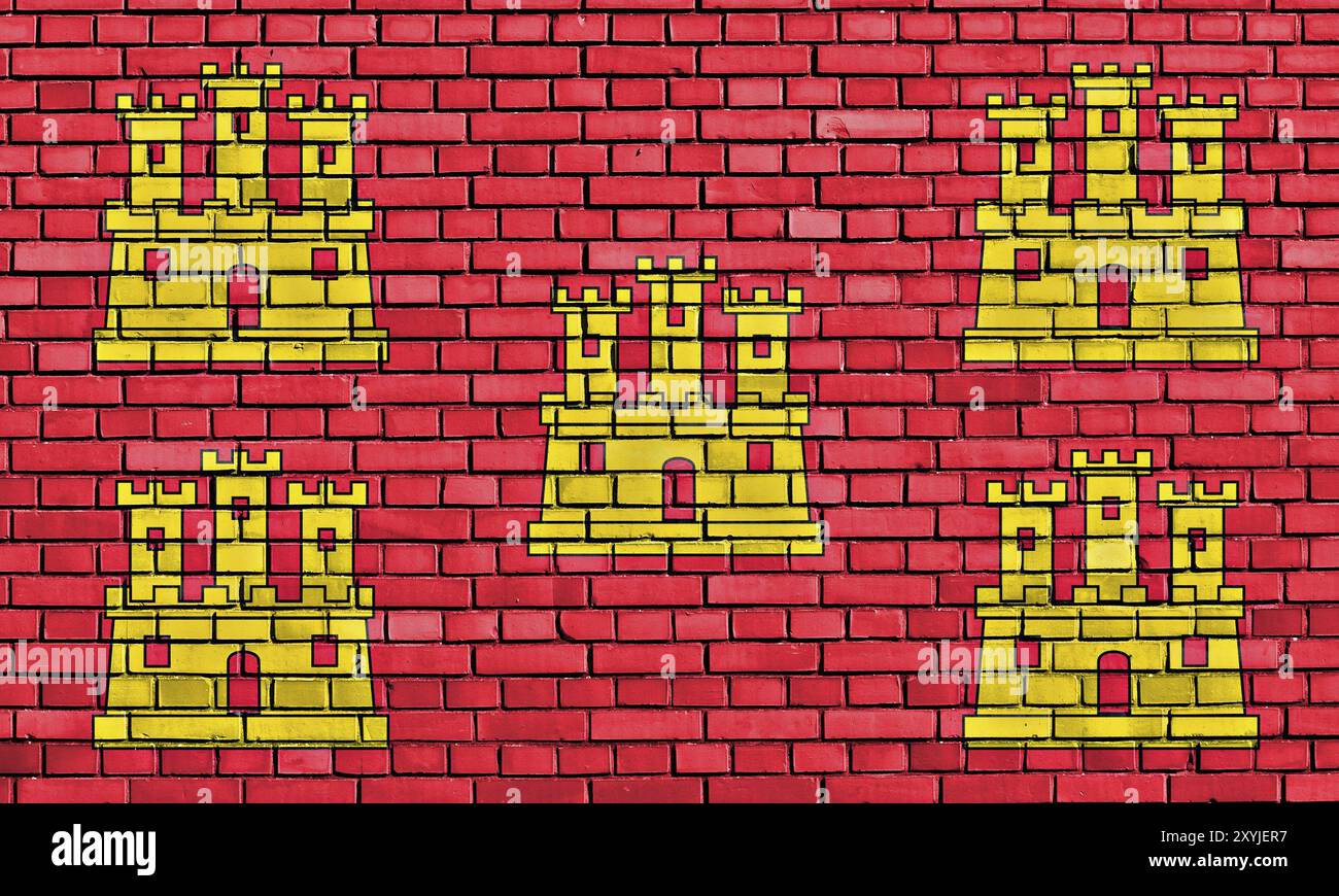 Flag of Poitou Charentes painted on brick wall Stock Photo - Alamy