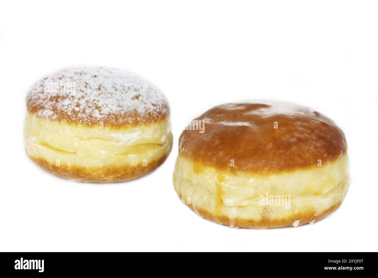 Traditional doughnuts on a white background Stock Photo - Alamy