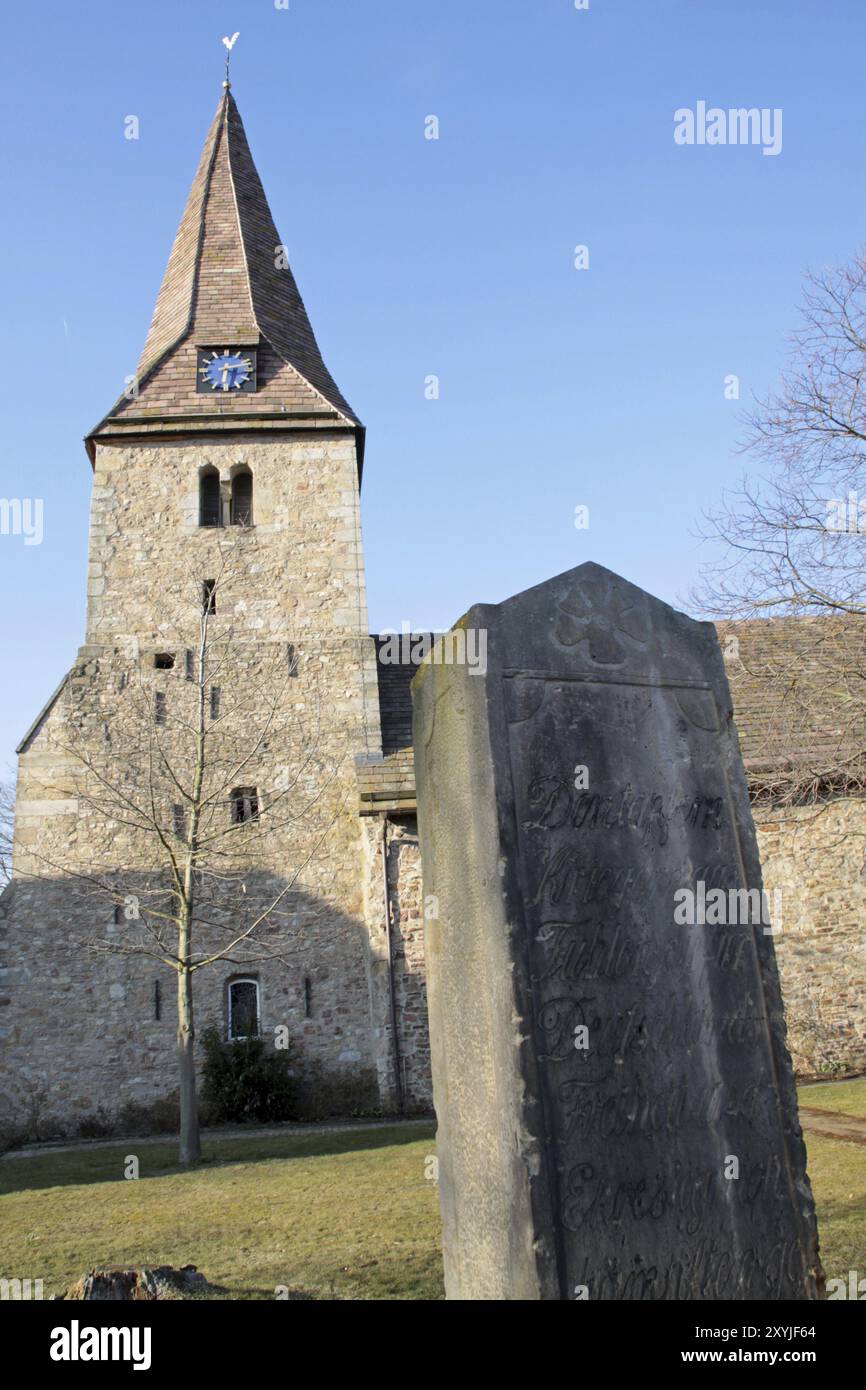 Church in Fuhlen with monument Stock Photo - Alamy