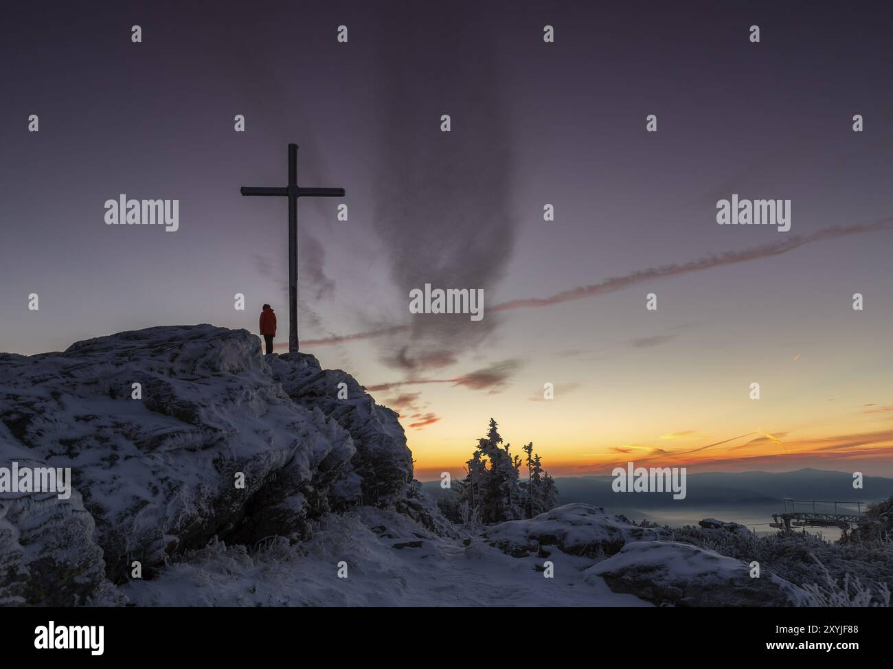 Sunrise on the Grosser Arber Stock Photo - Alamy