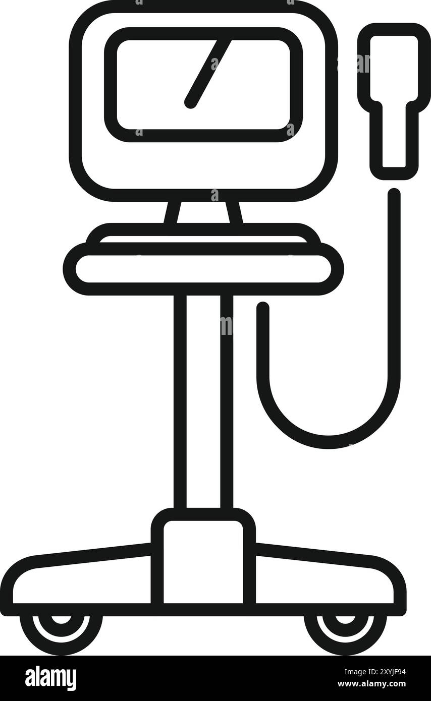 This icon represents an ultrasound machine, a medical device used to ...