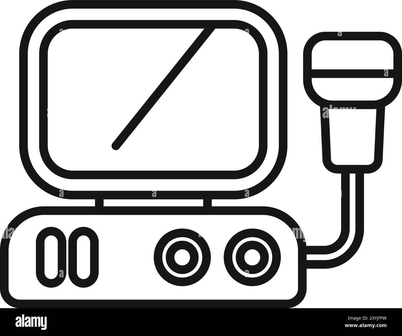 This icon represents an ultrasound machine, commonly used in healthcare ...