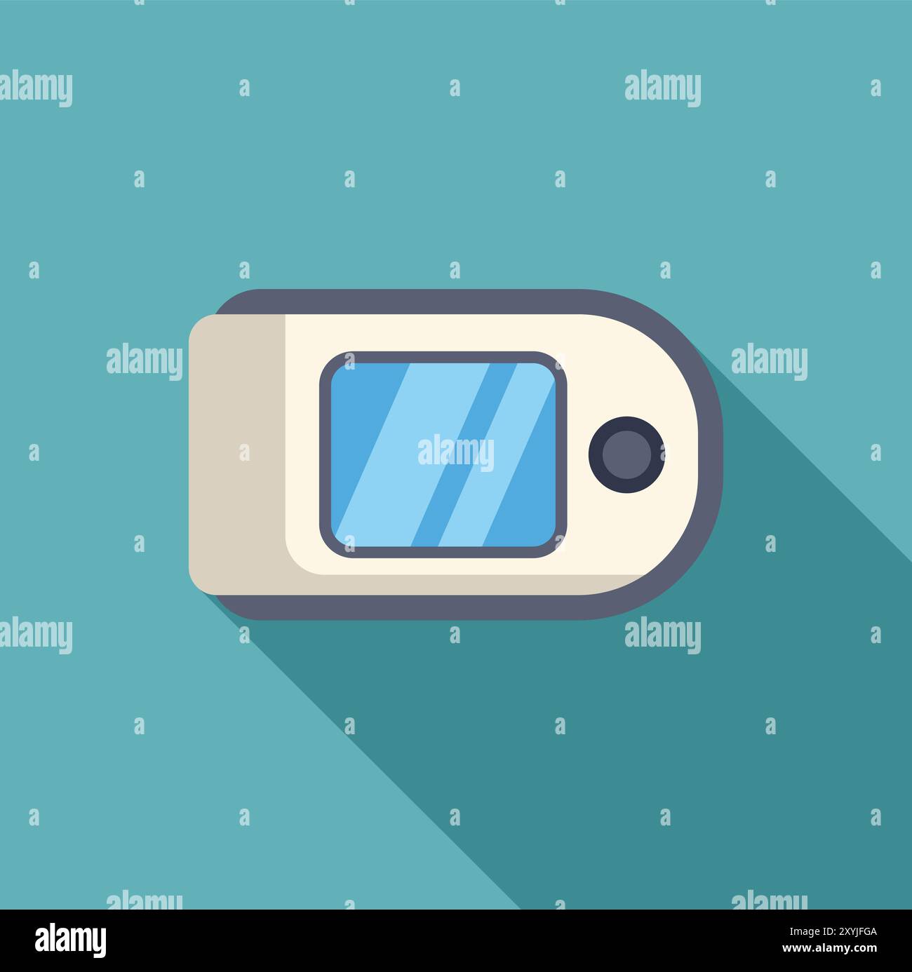 Illustration of a glucometer measuring glucose level using blood sample ...