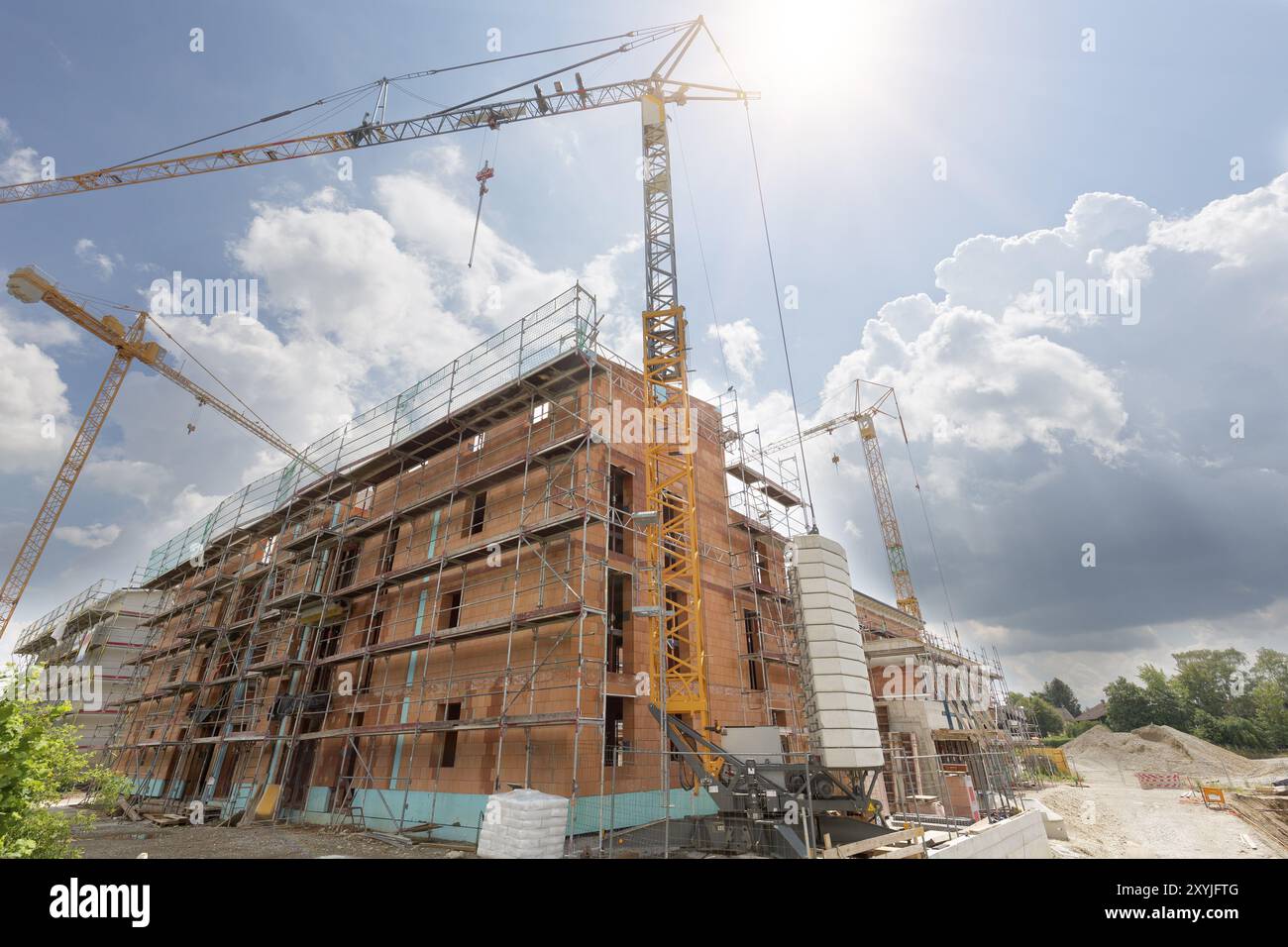 Shell construction of an apartment block, Germany, Europe Stock Photo ...