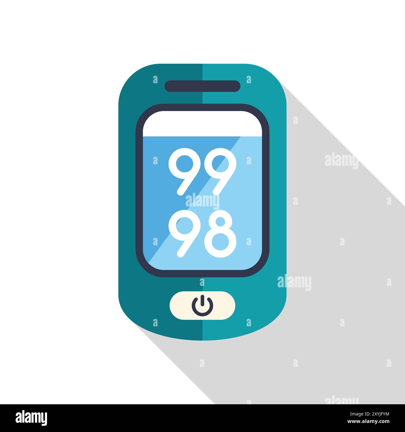 Pulse oximeter is measuring blood oxygen saturation, displaying a ...