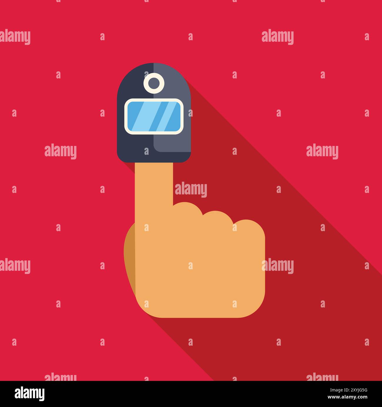 Hand model is wearing a vr device on their finger, experiencing the ...