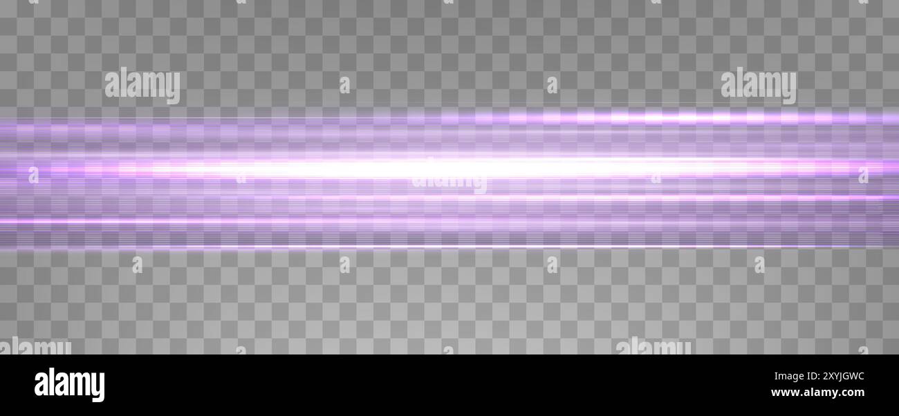 Speed rays, velocity light neon flow, zoom in motion effect, purple ...