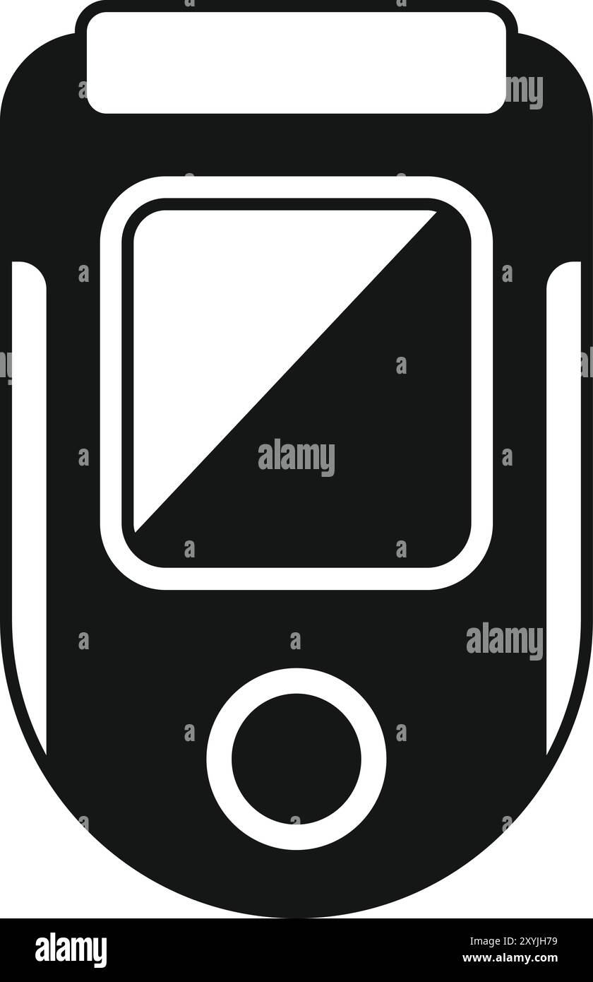 Simple vector icon of a blood glucose meter displaying blood sugar ...