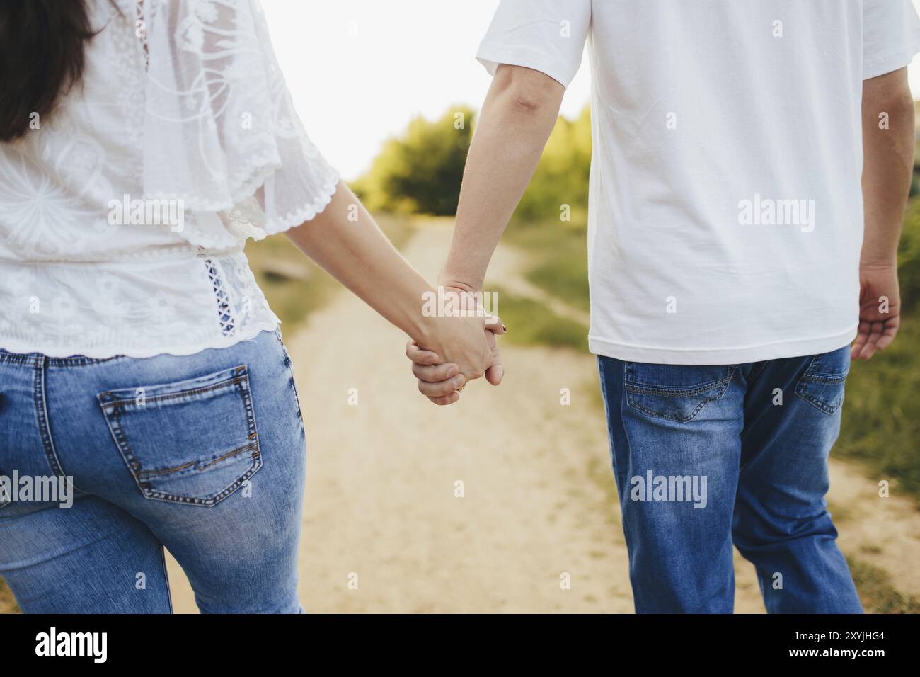 Lovely couple outdoor has romantic photo session Stock Photo - Alamy