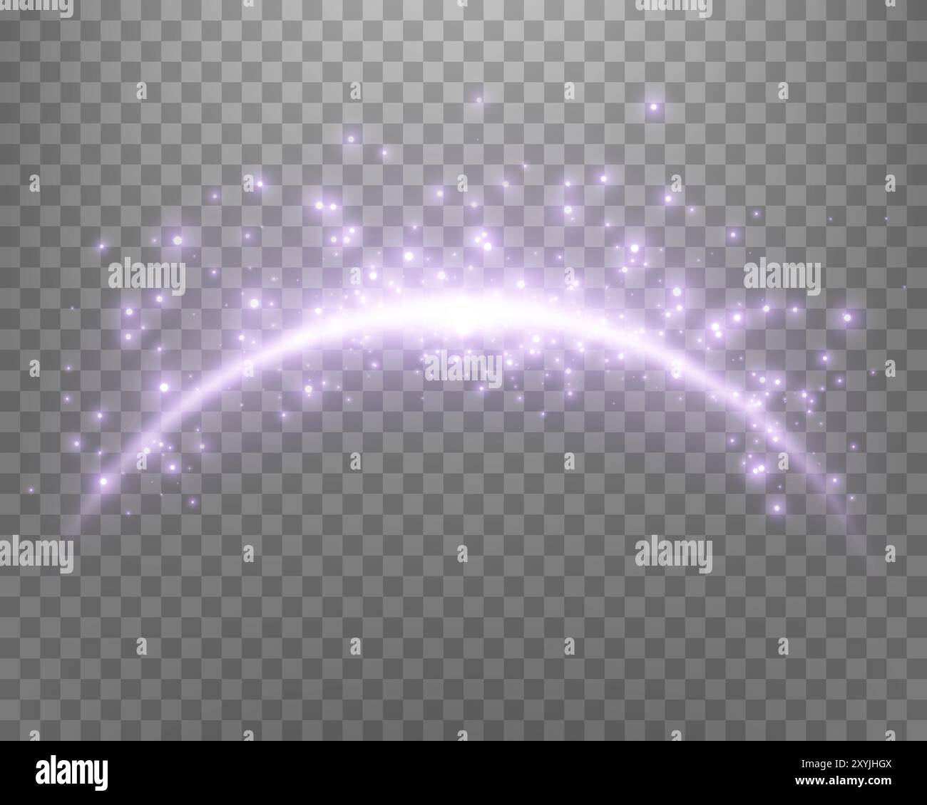 Purple magic arch with sunlight lens flare. Neon realistic energy flare ...