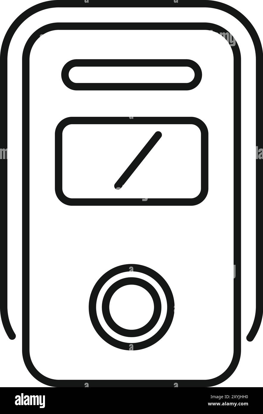 Line icon of electric meter showing energy consumption data Stock ...