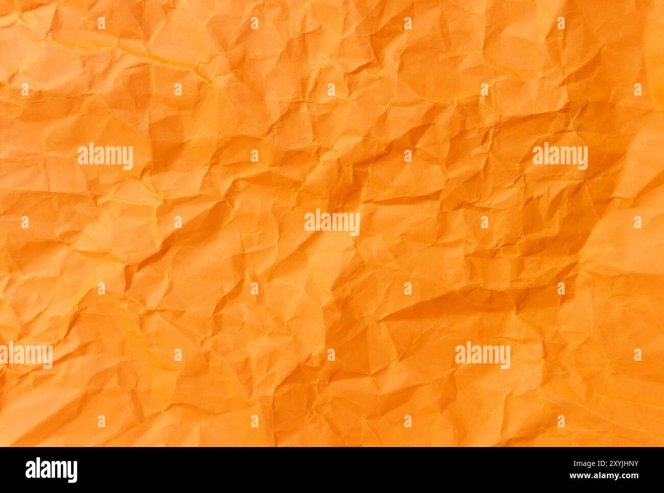 Top view and full frame of wrinkled or crumpled orange paper texture is ...
