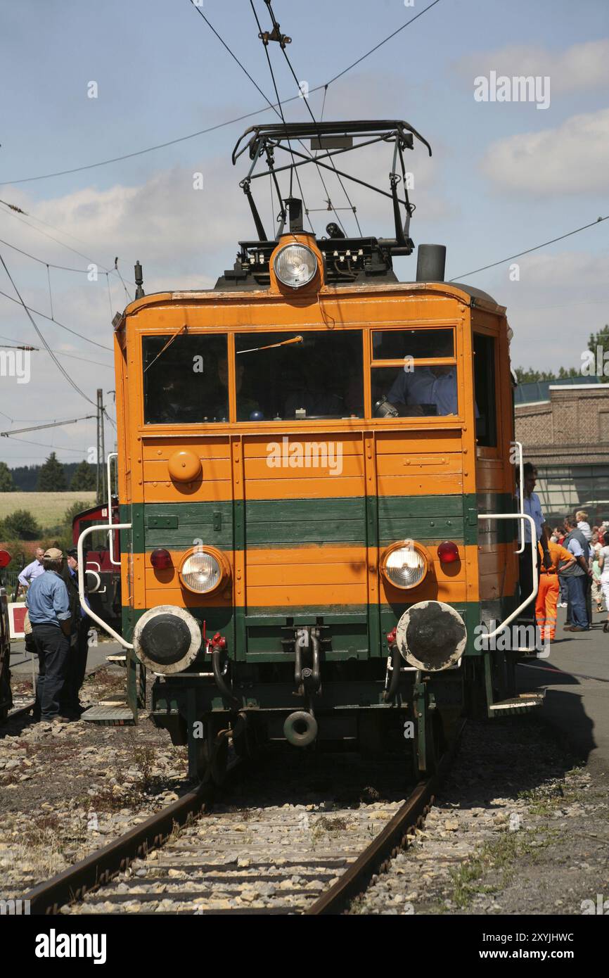 Old-timer on rails, the oldest electric locomotive in Germany, which ...