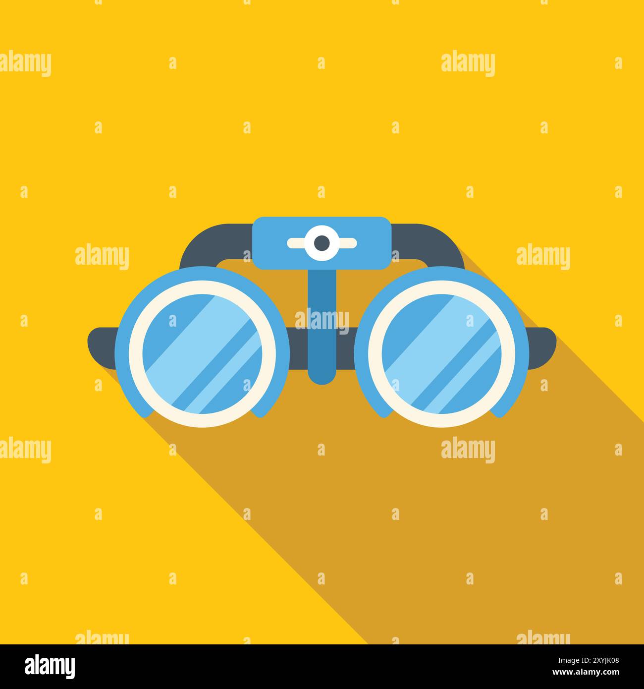 Trial frame eye test optometrist equipment icon showing eye exam ...