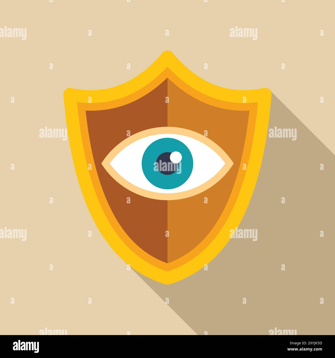 Security shield is providing safety and protection with an eye watching ...