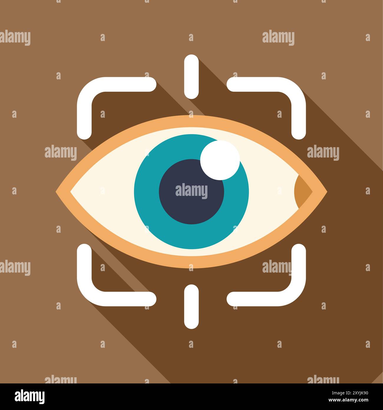 Blue human eye being scanned with focus lines, symbolizing security and ...
