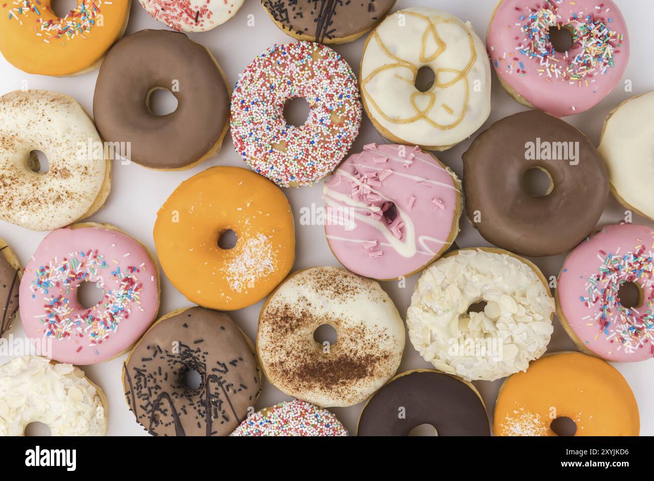 Some fresh made Donuts (view from above, close-up shot Stock Photo - Alamy