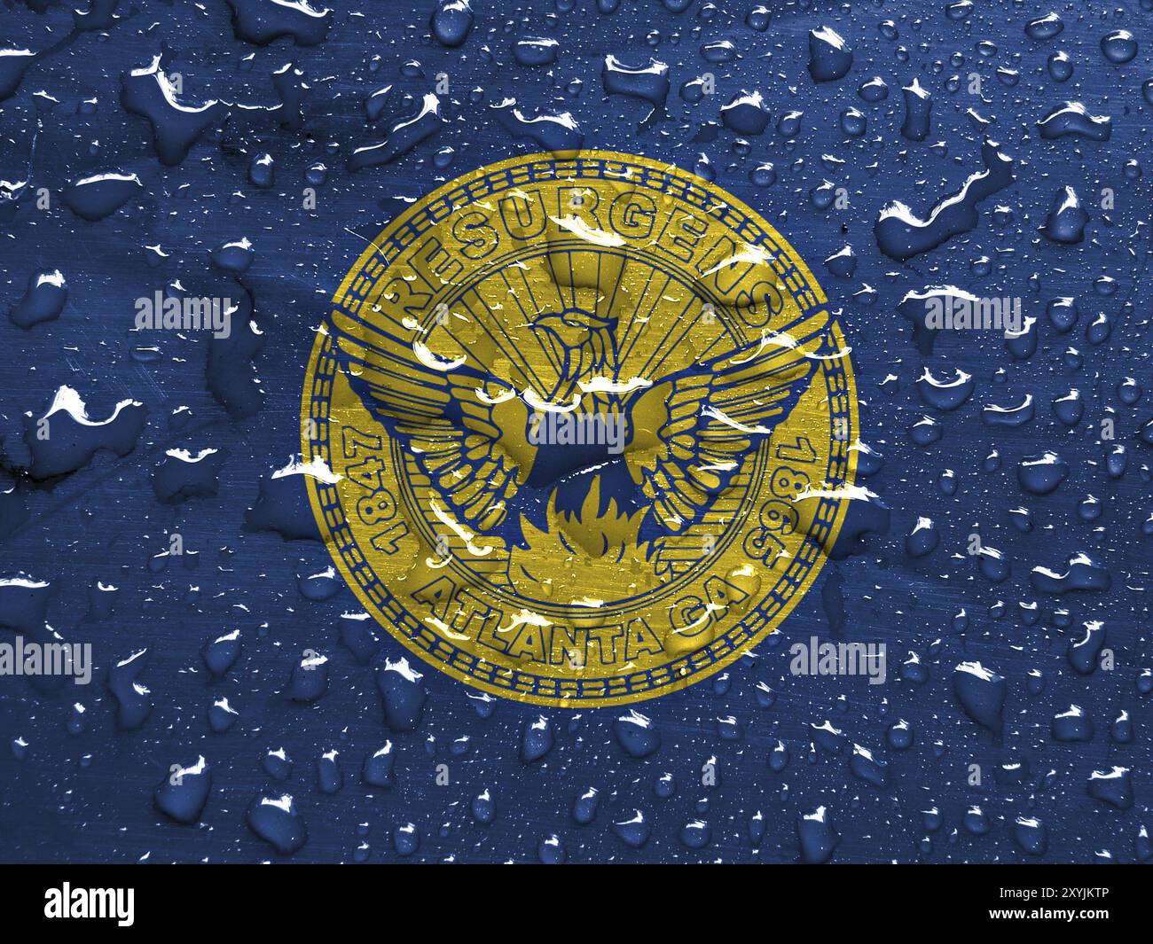 Flag of Atlanta with rain drops Stock Photo - Alamy