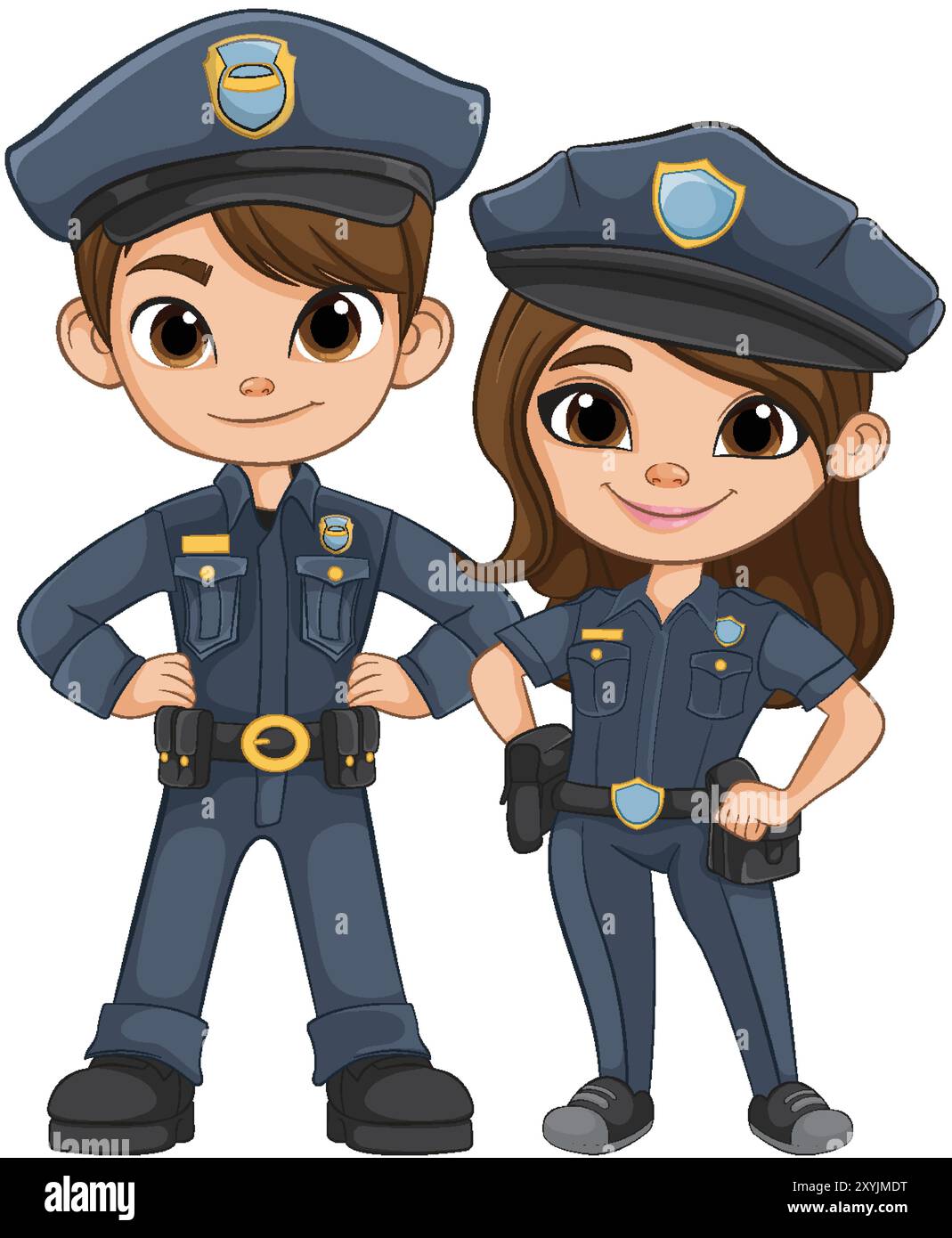 Two cartoon police officers in uniform Stock Vector Image & Art - Alamy
