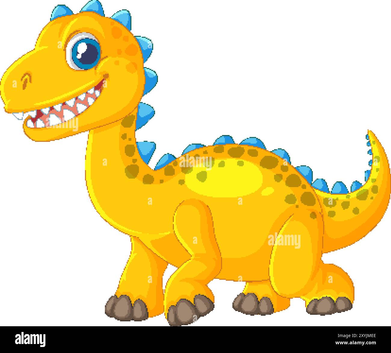 Bright yellow dinosaur with blue spikes Stock Vector Image & Art - Alamy