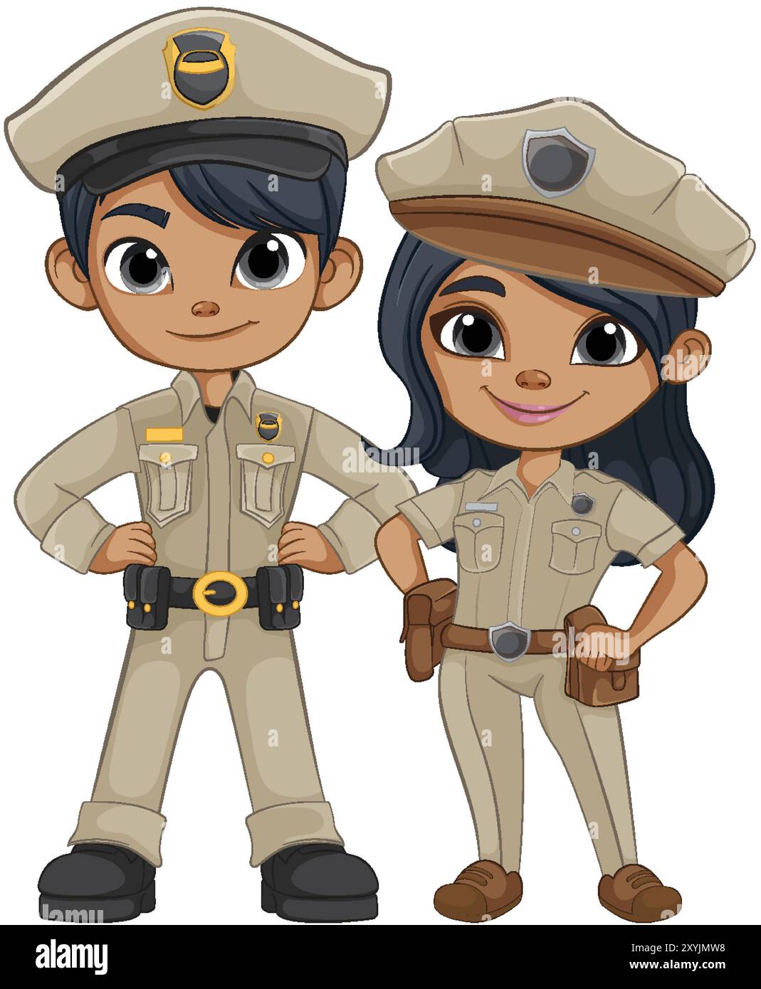 Two cartoon police officers in uniform Stock Vector Image & Art - Alamy