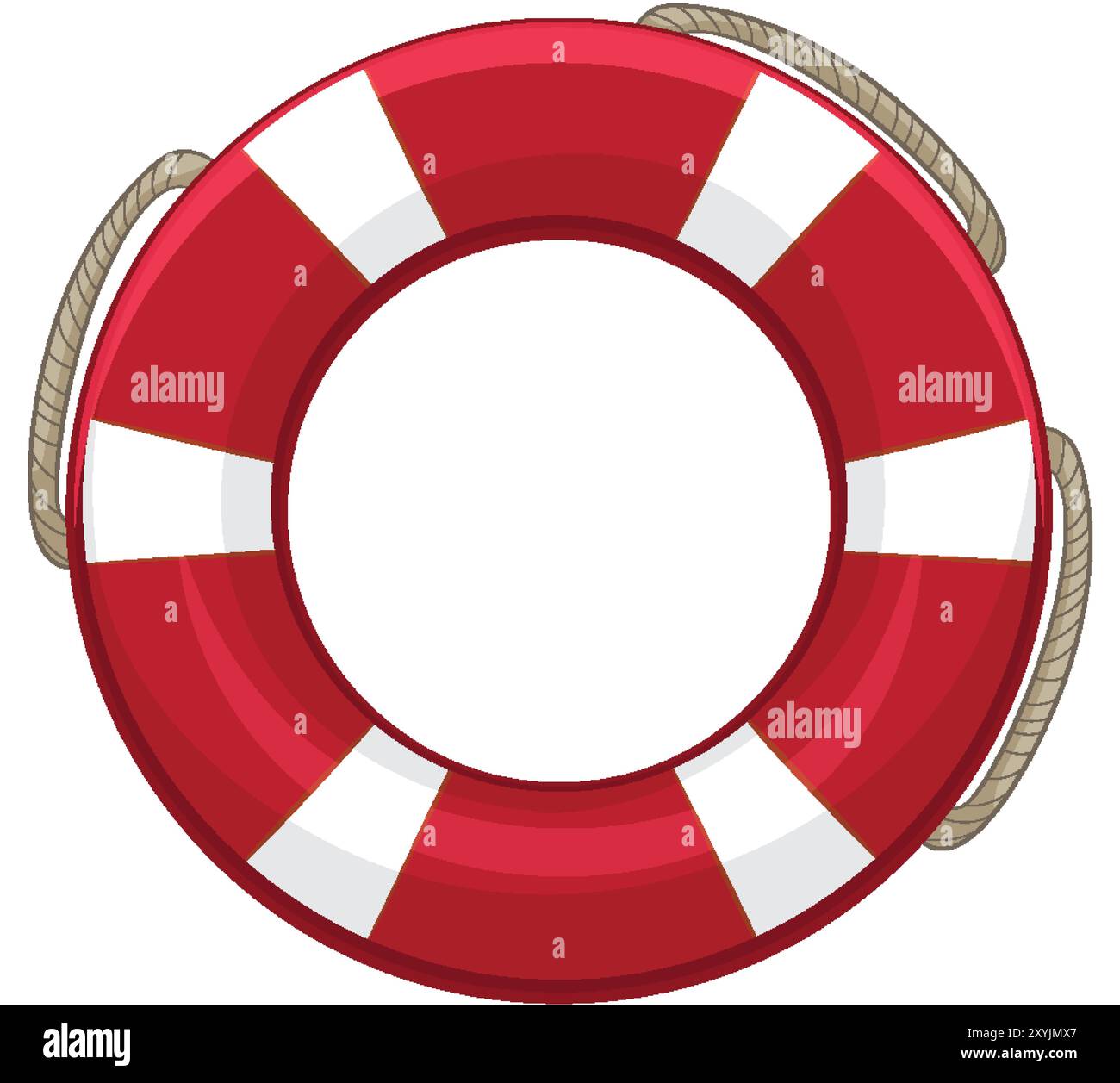 Red and white lifeguard rescue ring with rope Stock Vector Image & Art ...