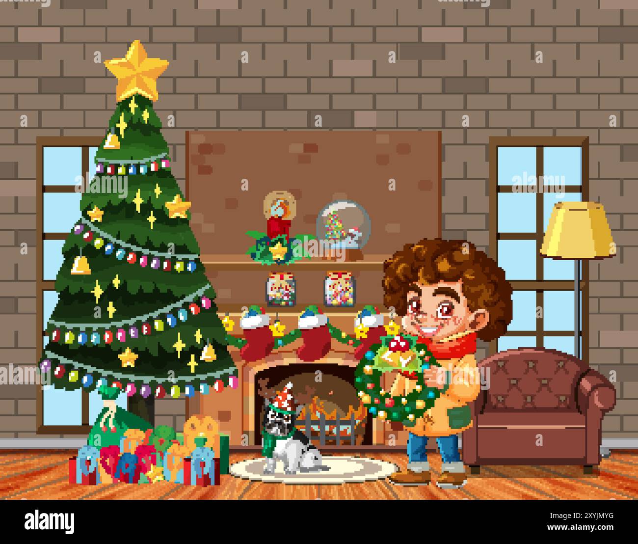 Child decorating Stock Vector Images - Alamy