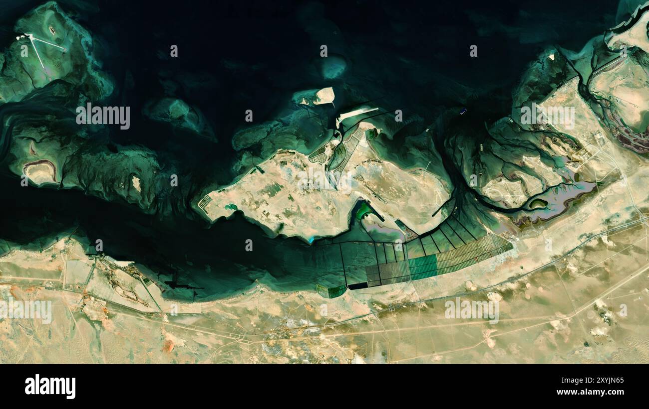 Abu Al Abyad Island in the Persian Gulf on a satellite image taken in ...