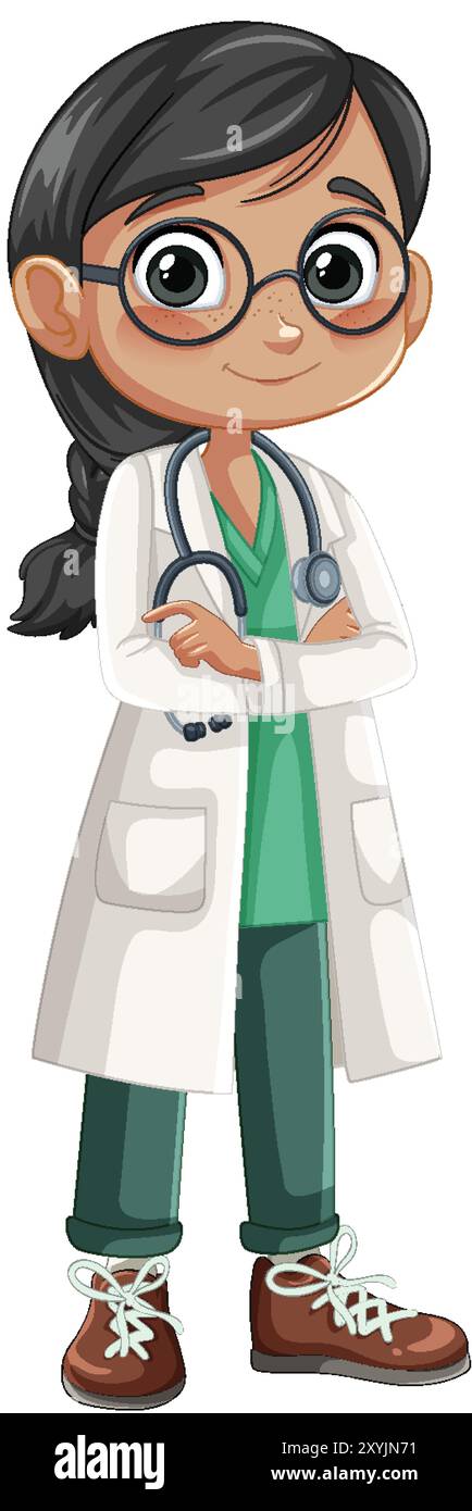 Cartoon doctor with stethoscope and glasses Stock Vector Image & Art ...