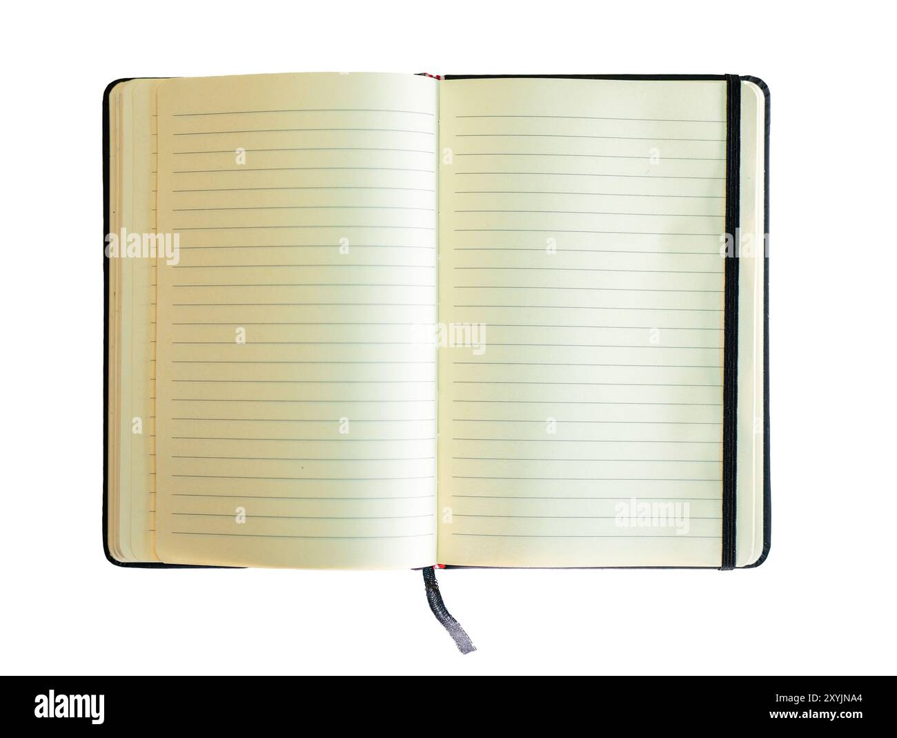 Blank lined notebook. Top view isolated on white background Stock Photo ...