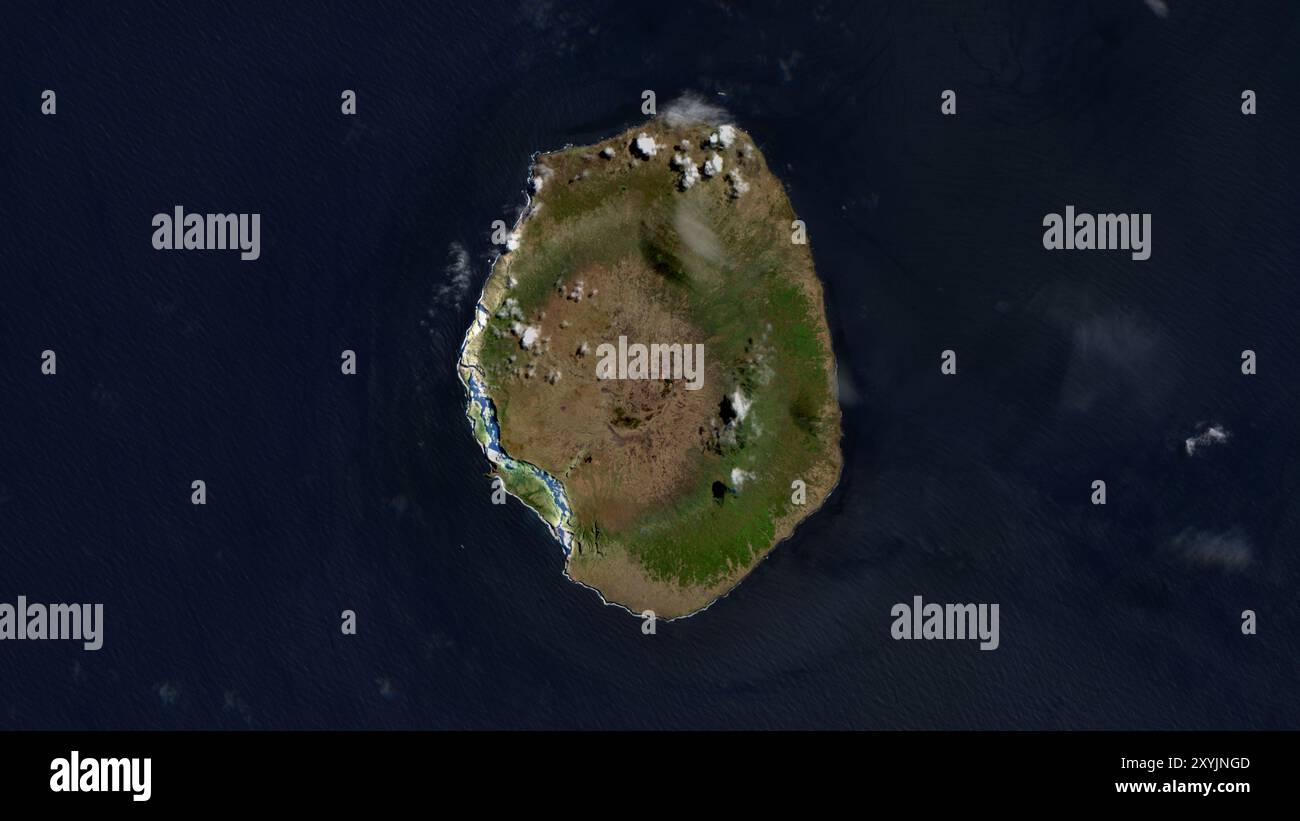 Ile Amsterdam in the Indian Ocean on a satellite image taken in ...