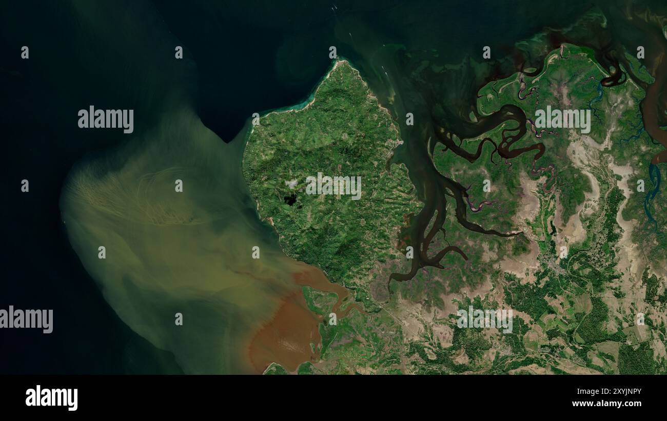 Mozambique map zoom border satellite hi-res stock photography and images - Alamy