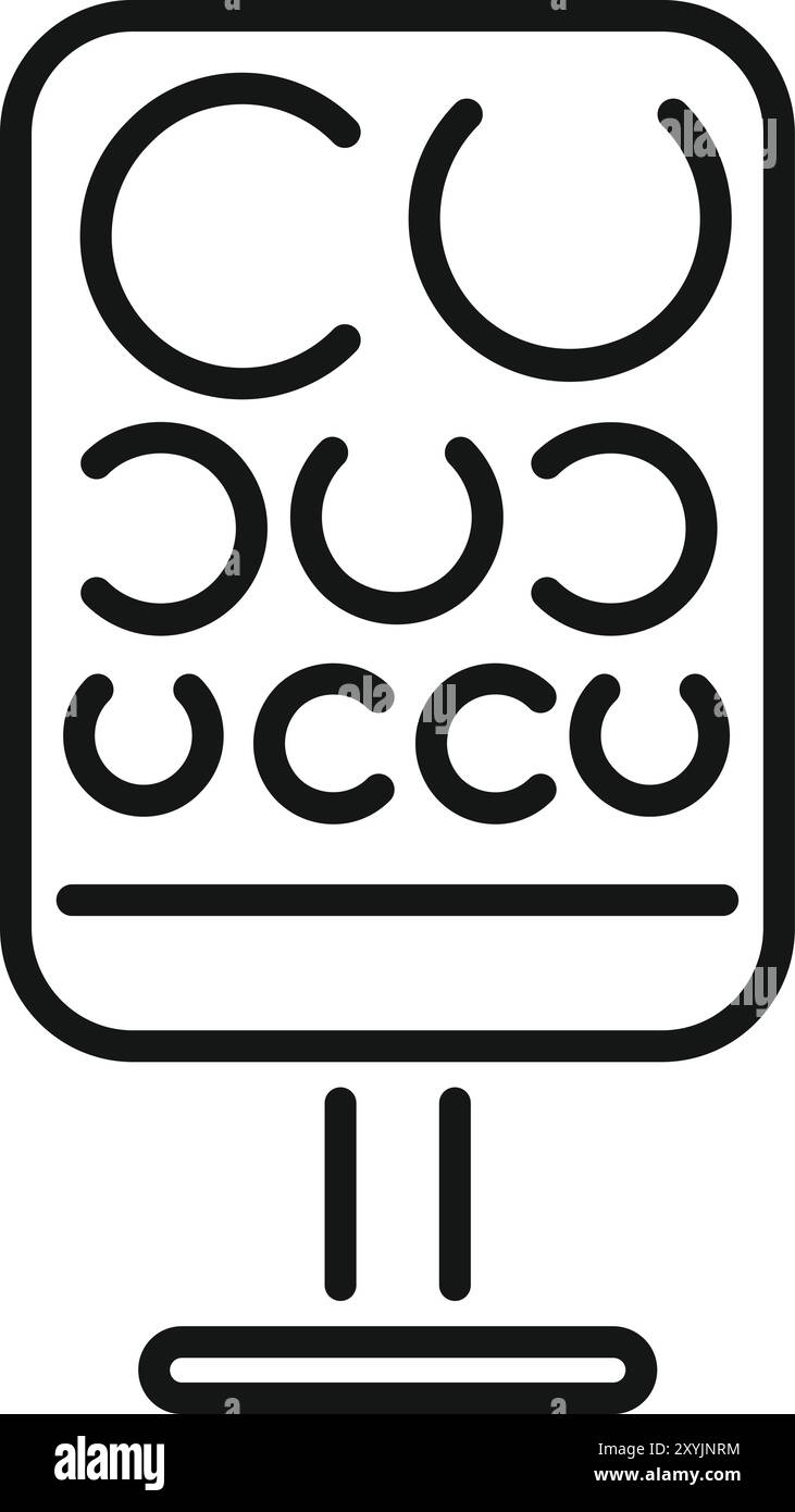 This simple design represents an eye test chart used by ...