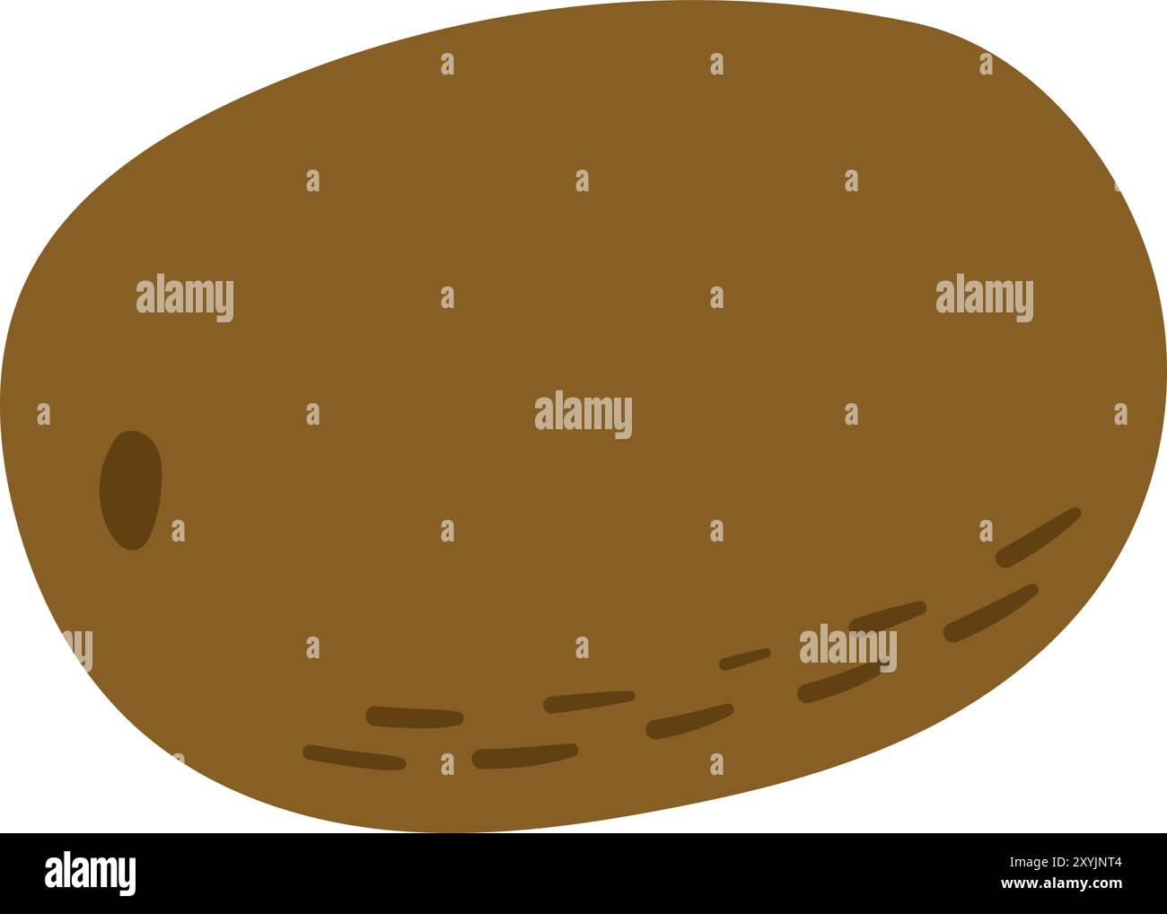 Fruit kiwi in cartoon hand drawn simple style. Editable variable color ...