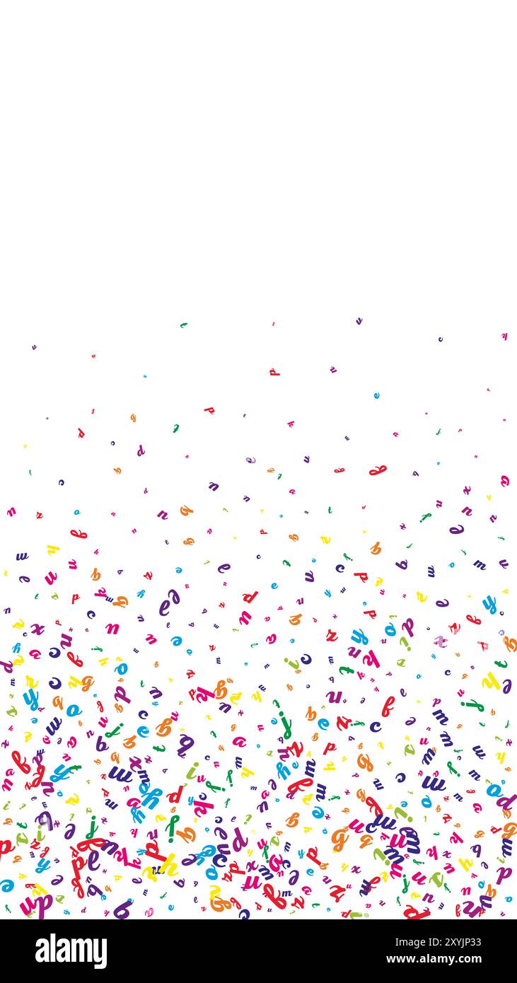 Concept of school background. Colorful childish falling letters of ...