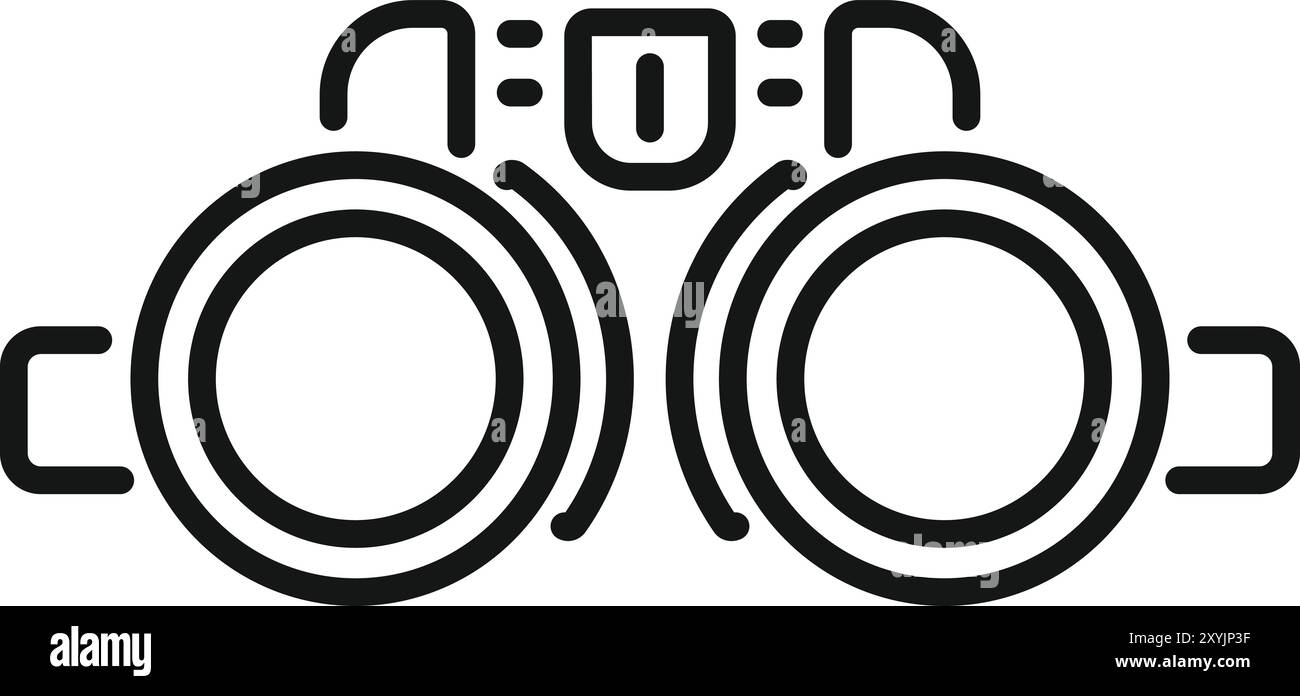 Simple line icon of binoculars representing the concept of binocular ...