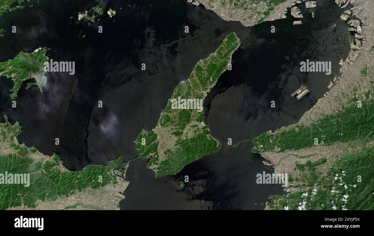 Awajishima Island in the Philippine Sea on a satellite image taken in ...