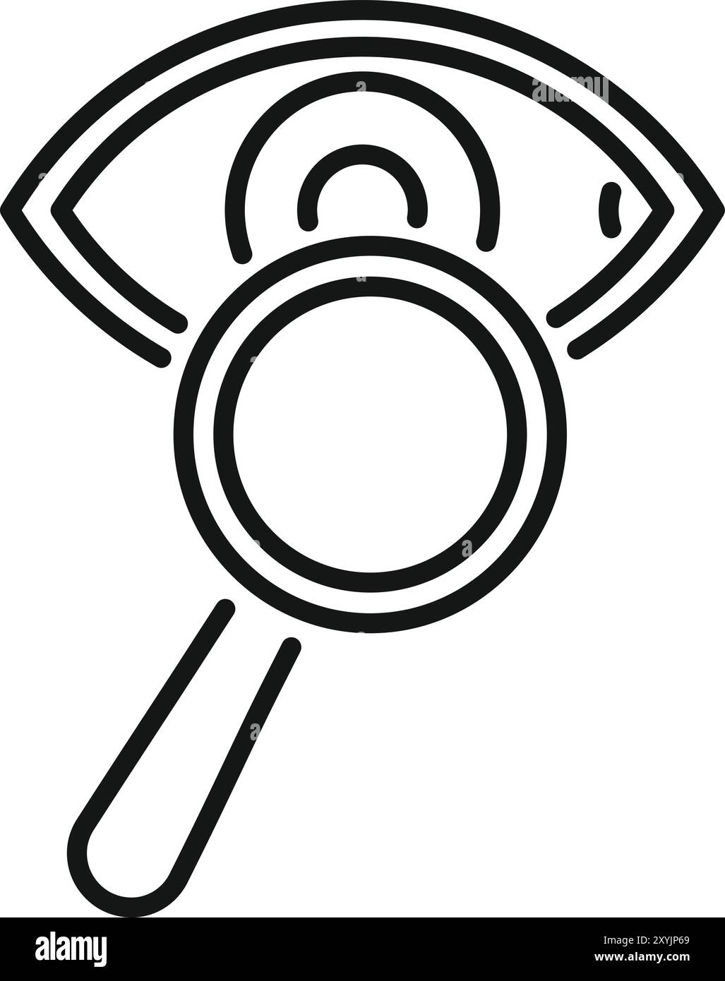 Simple vector icon representing the concept of thorough eye examination ...