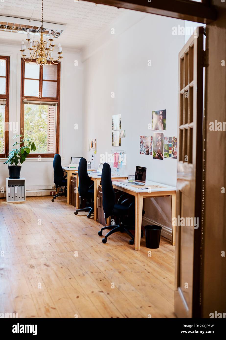 Office, coworking and interior design for creative business, empty and ...