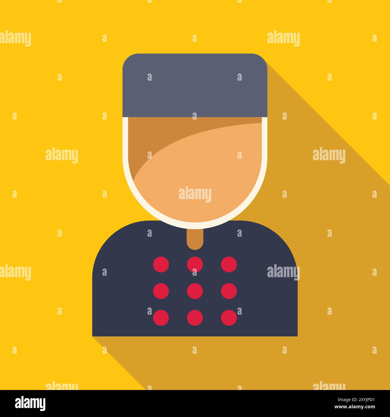 Minimalist vector illustration of a bellhop wearing a uniform, perfect ...