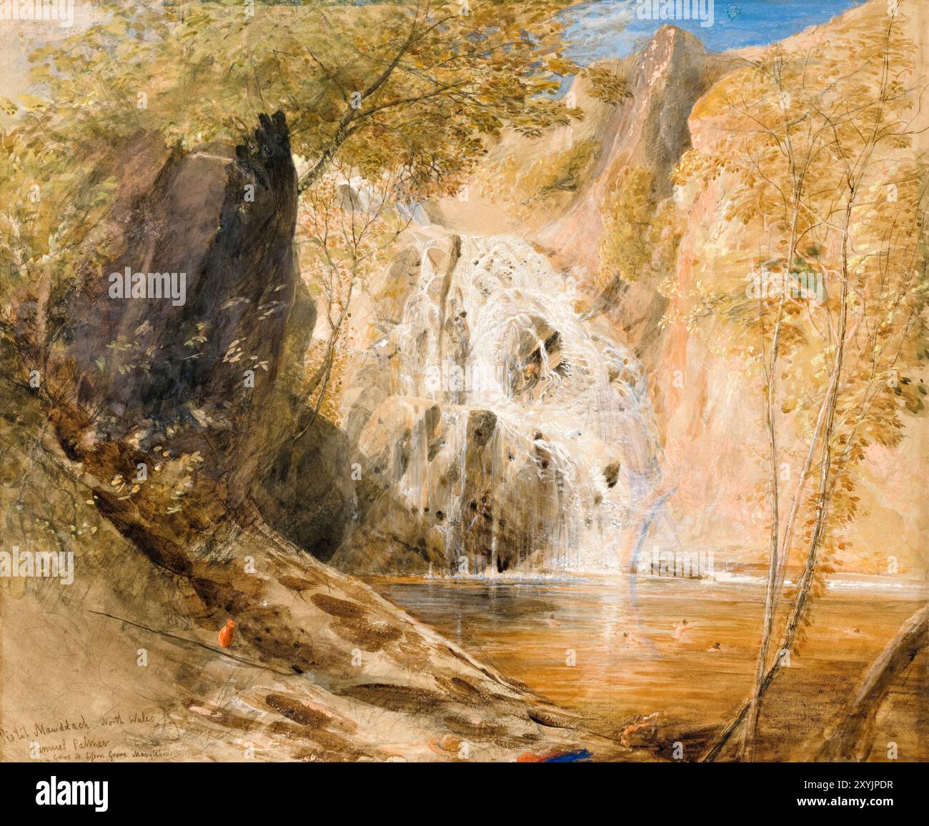 Samuel Palmer, The Waterfalls, Pistil Mawddach, North Wales, landscape ...