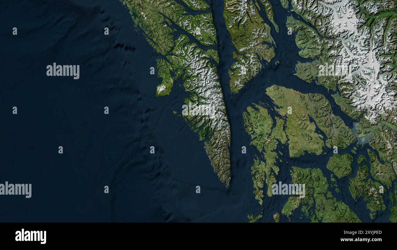 Baranof Island in the North Pacific Ocean on a satellite image taken in ...