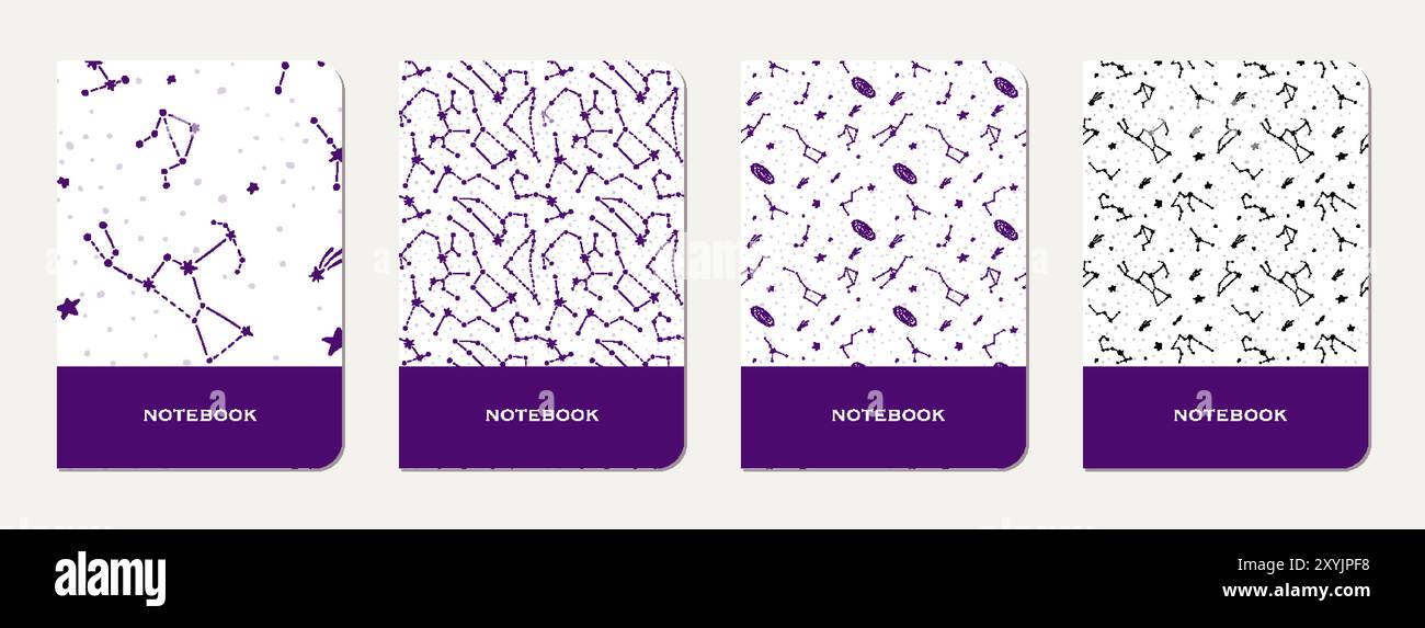 Note book cover design. Cosmic pattern for kids. Cute design for kids ...