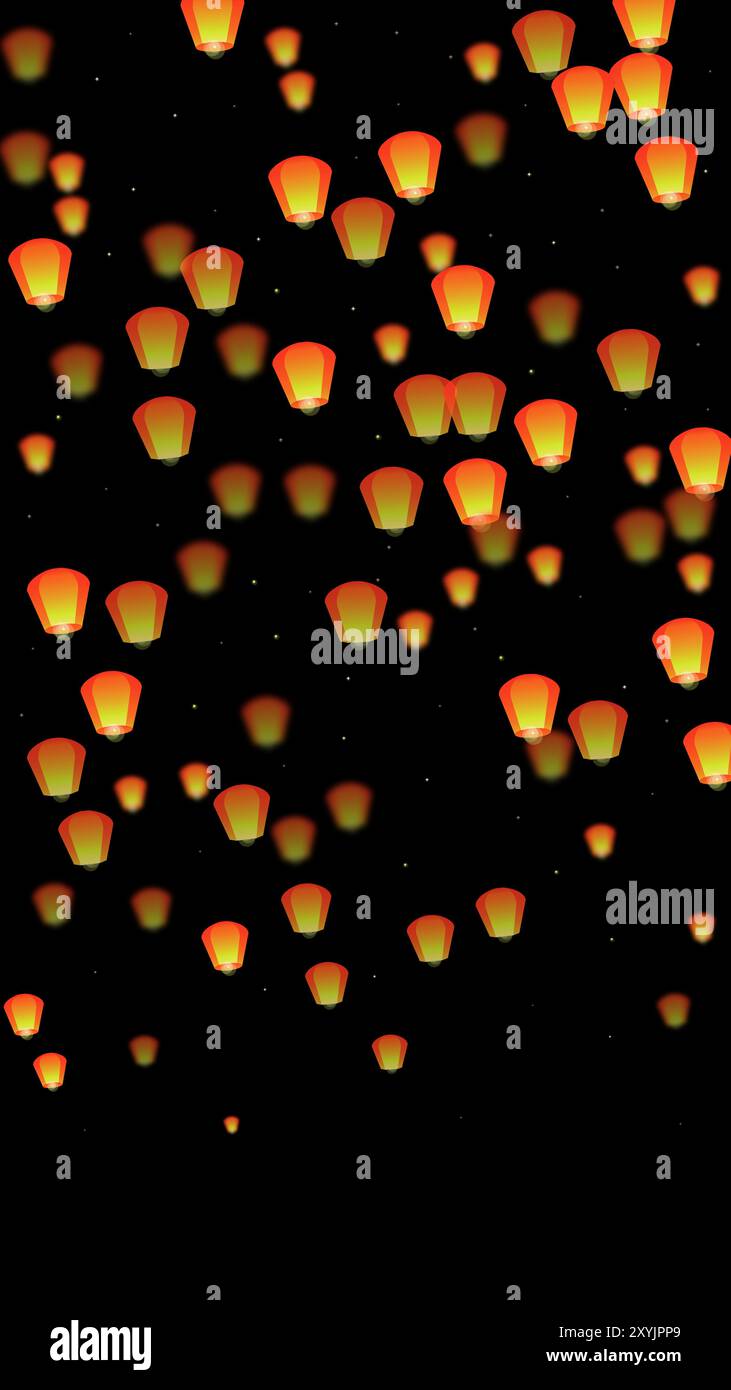 Paper lanterns loy kratong Stock Vector Images - Alamy