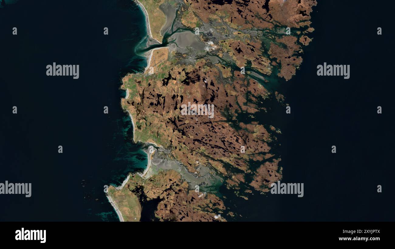 Benbecula Island in the Inner Seas off the West Coast of Scotland on a ...