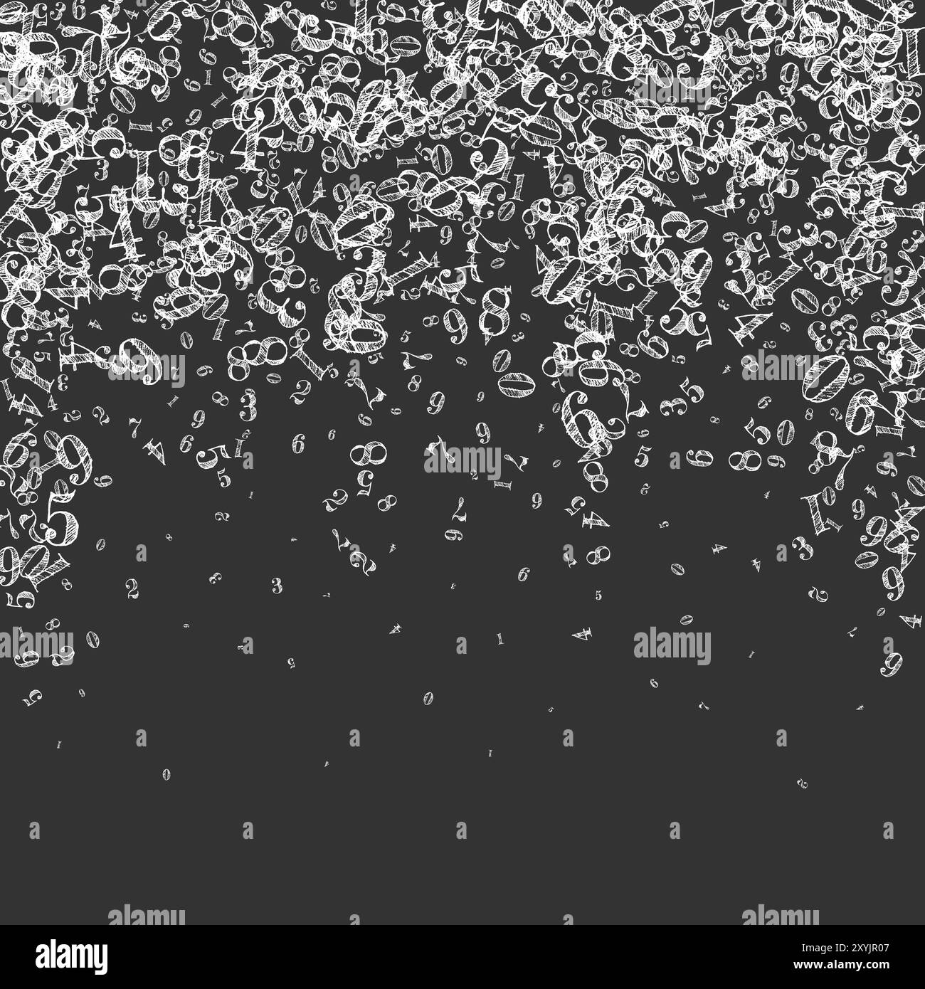 Falling numbers. Math study concept with flying digits. Back to school ...