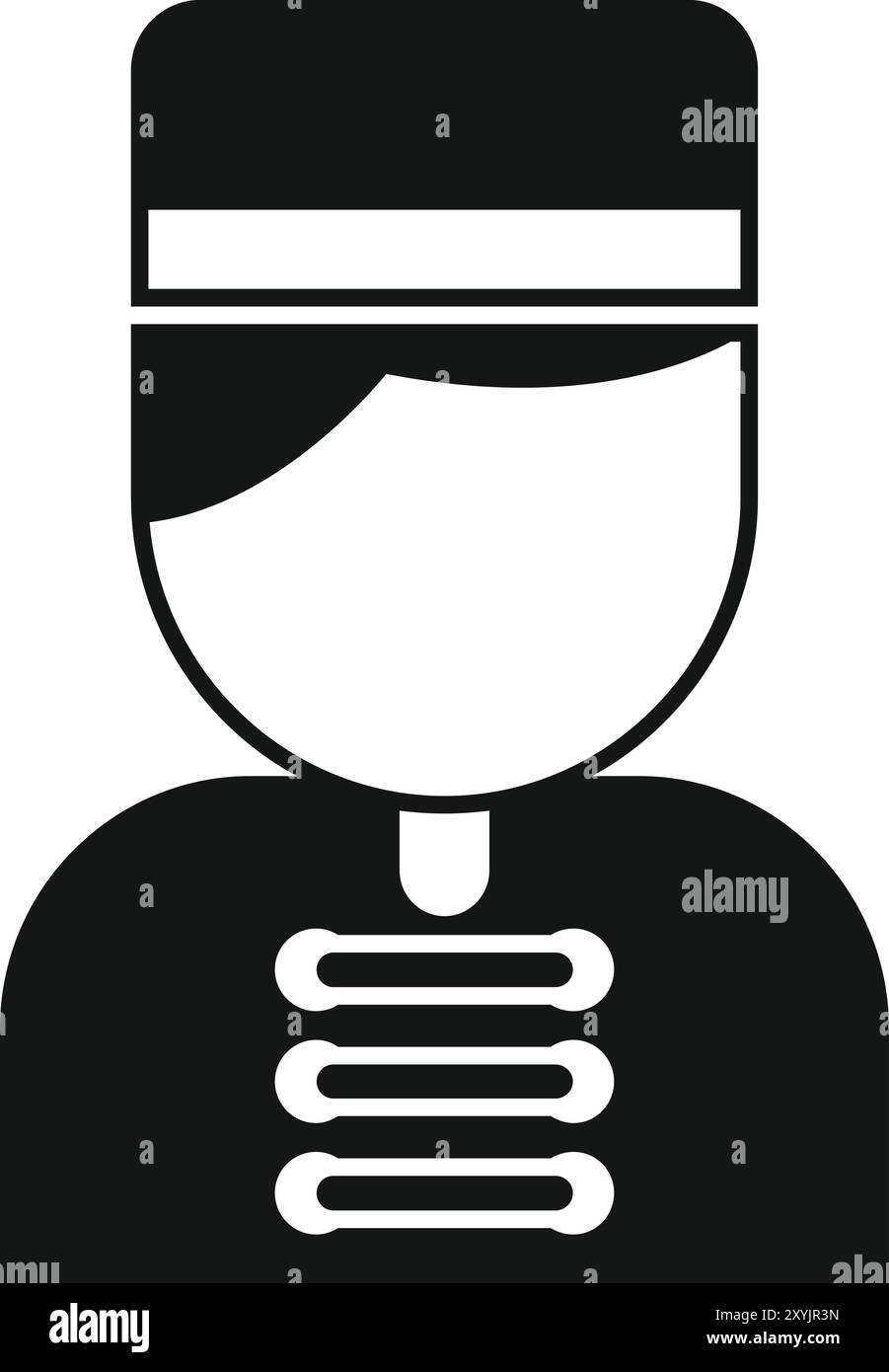 Black and white vector icon of a concierge wearing a uniform ...