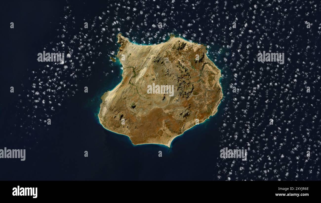 Boa Vista Island in the North Atlantic Ocean on a satellite image taken ...